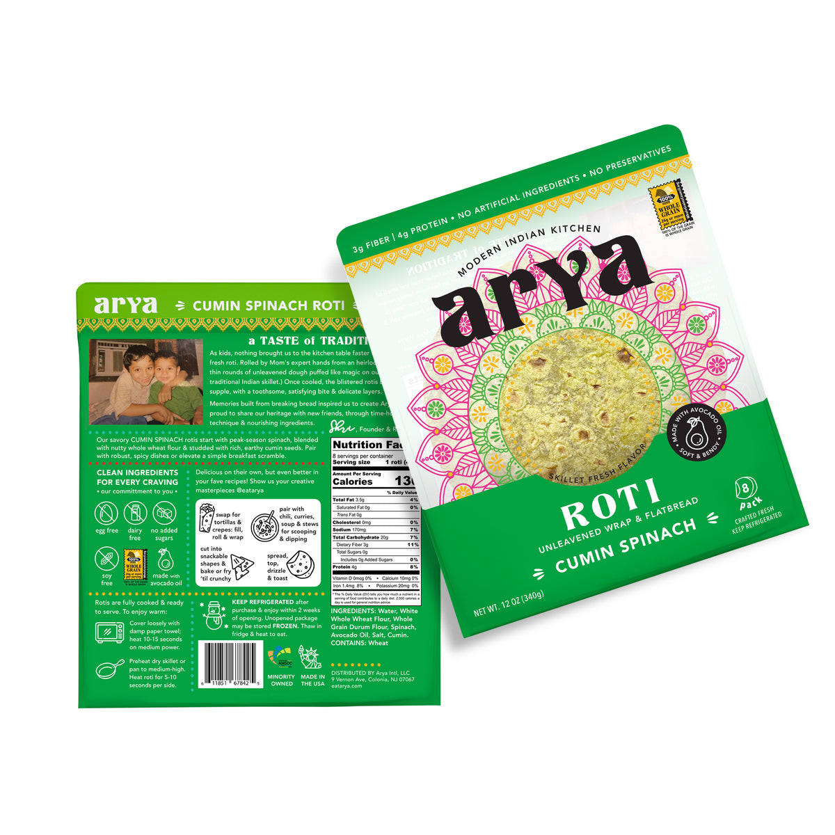 Cumin Spinach Roti – Arya